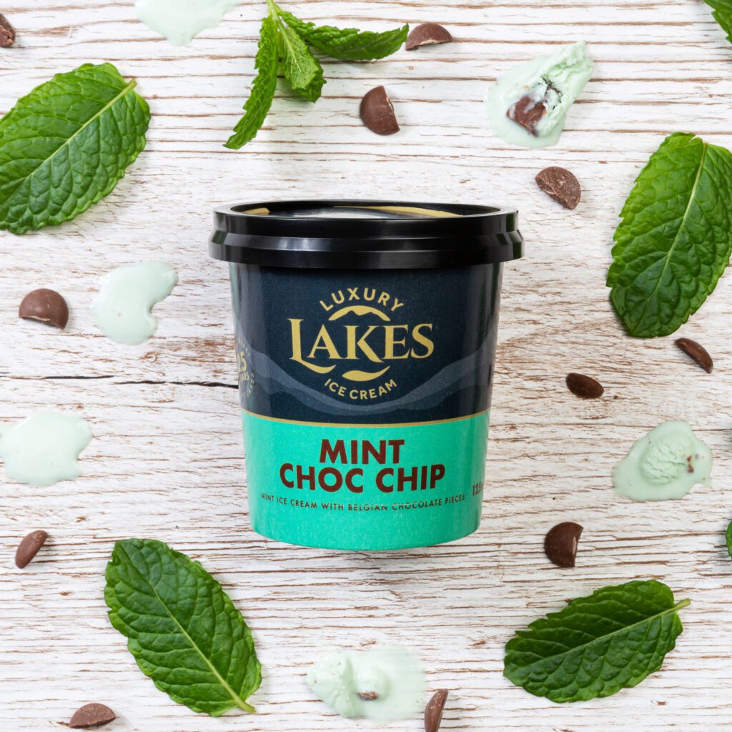 Mint Choc Chip 125ml - Luxury Lakes Ice Cream